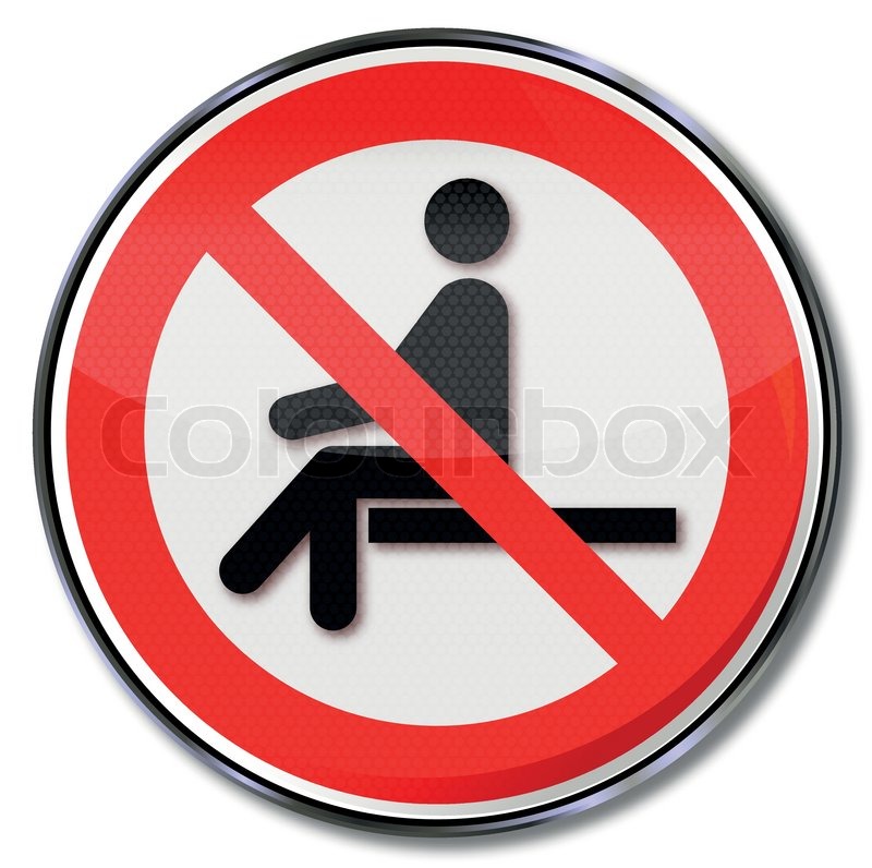 Verbotsschild Sitzen verboten | Stock-Vektor | Colourbox