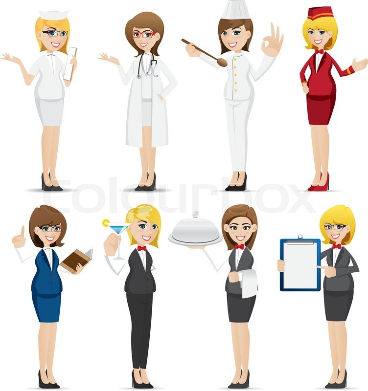 Cartoon-Frau-Beruf-set | Stock-Vektor | Colourbox
