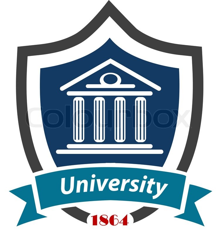 University emblem with a shield ... | Stock vector | Colourbox