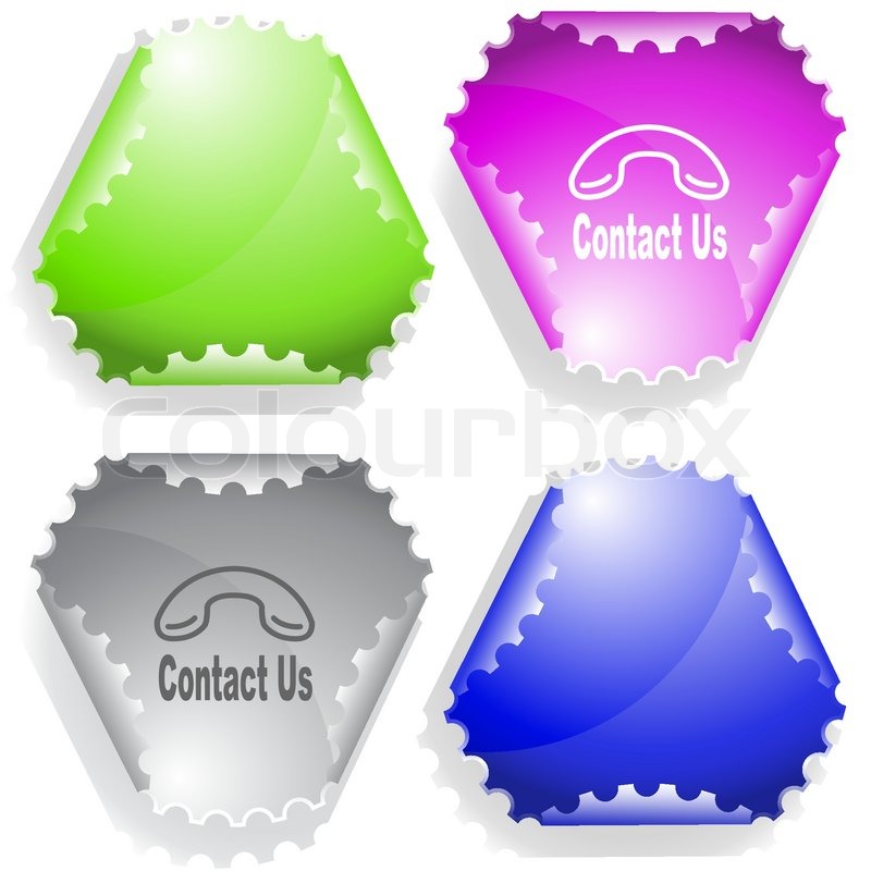 Contact us. Vector sticker. | Stock vector | Colourbox