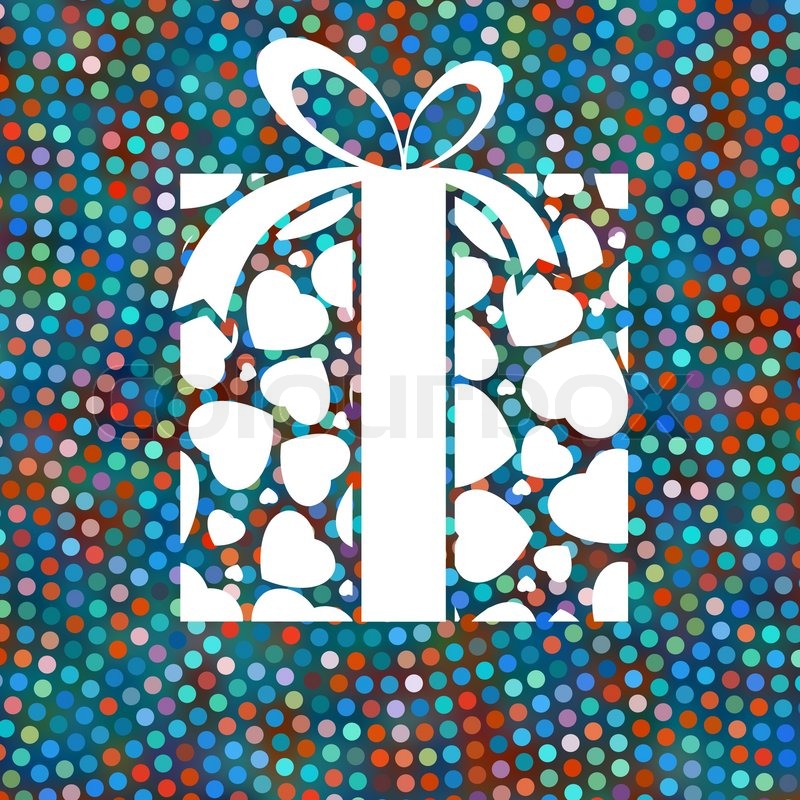 Gift box and colorful dots. EPS 8 ... | Stock vector | Colourbox