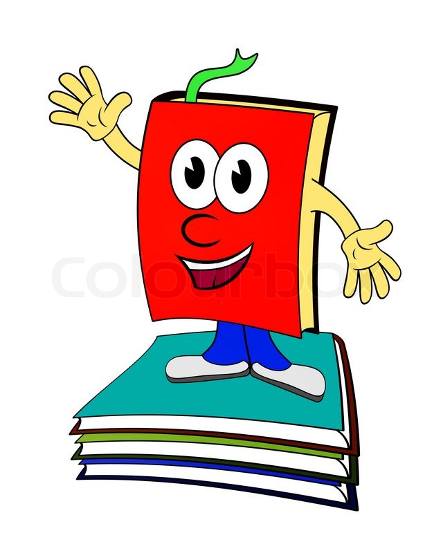 Smiling cartoon book on white | Stock image | Colourbox