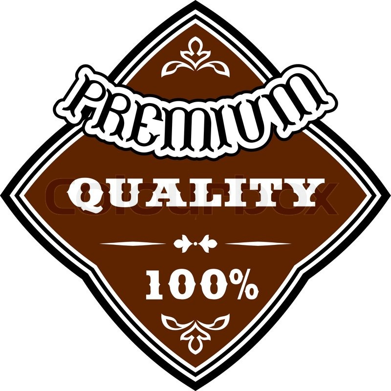 Brown colored Premium Quality label ... | Stock vector | Colourbox