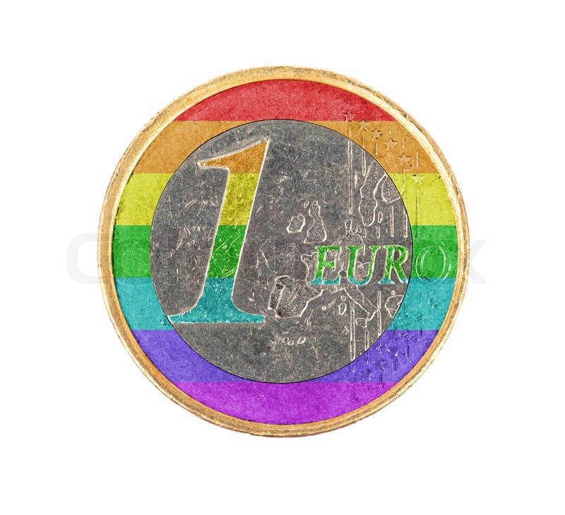 Euro coin, 1 euro, isolated on white, ... | Stock image | Colourbox