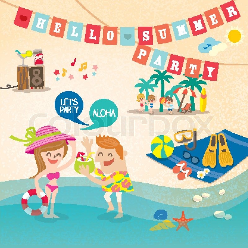 Sommer Cartoon Hintergrund ... | Stock-Vektor | Colourbox