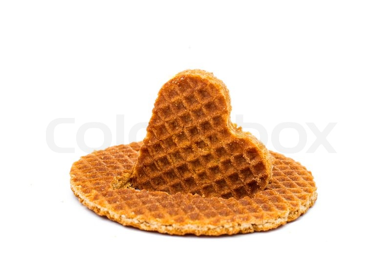 Dutch waffle called a stroopwafel on a ... | Stock Photo | Colourbox