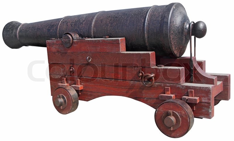 Old medieval cannon, isolated on white ... | Stock image | Colourbox