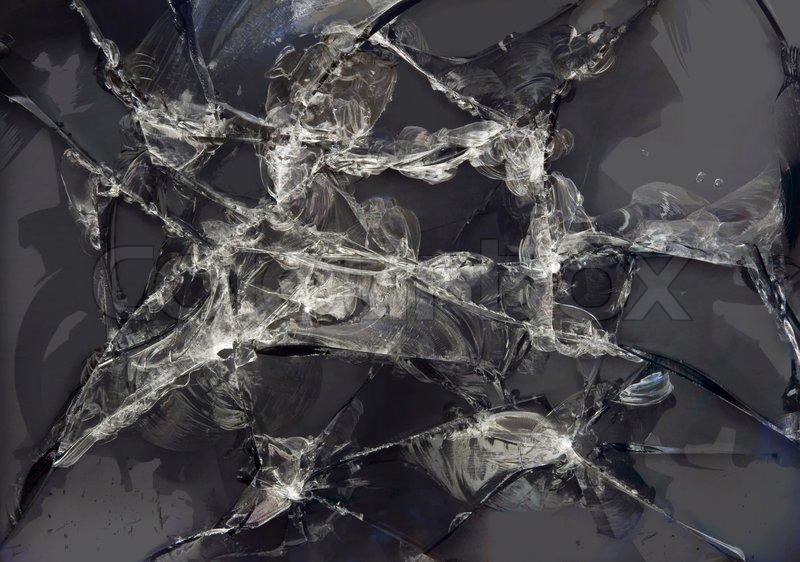 Cracked Glass on Old Computer Monitor | Stock image | Colourbox