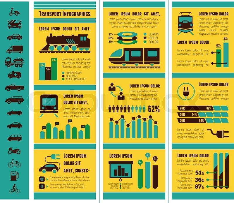Flat Transportation Infographic ... | Stock vector | Colourbox