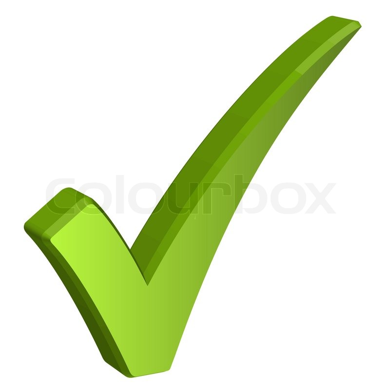 Grünes Häkchen in 3D | Stock-Vektor | Colourbox