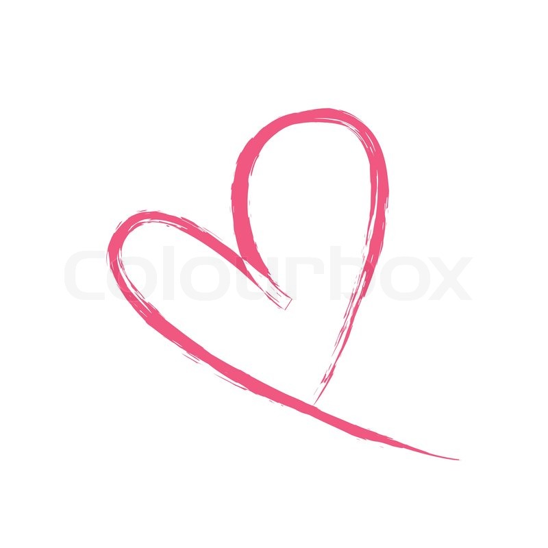 Romantisk hjerte på hvid baggrund, ... | Stock vektor | Colourbox