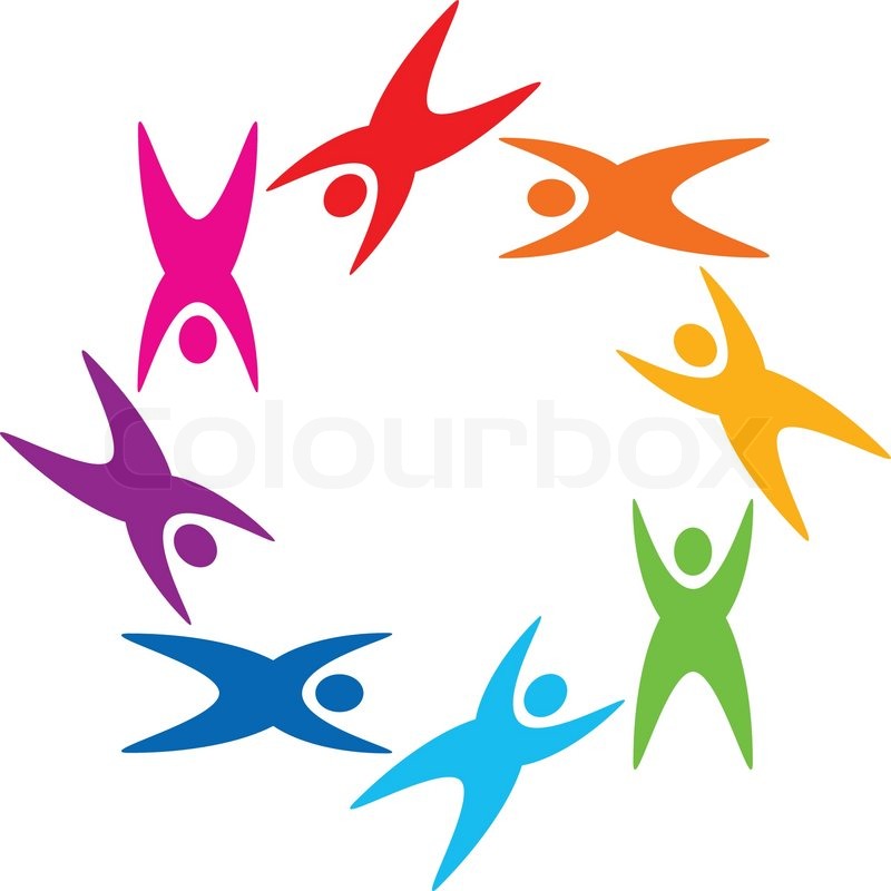 Round of colorful people pictogram, ... | Stock vector | Colourbox