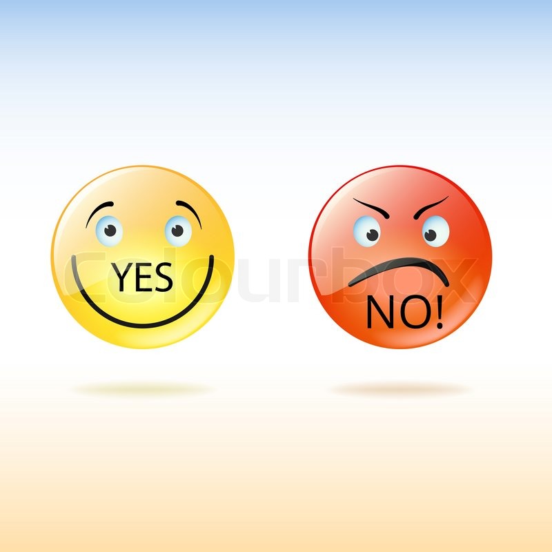 Two faces, good and evil, yes and no. ... | Stock image | Colourbox