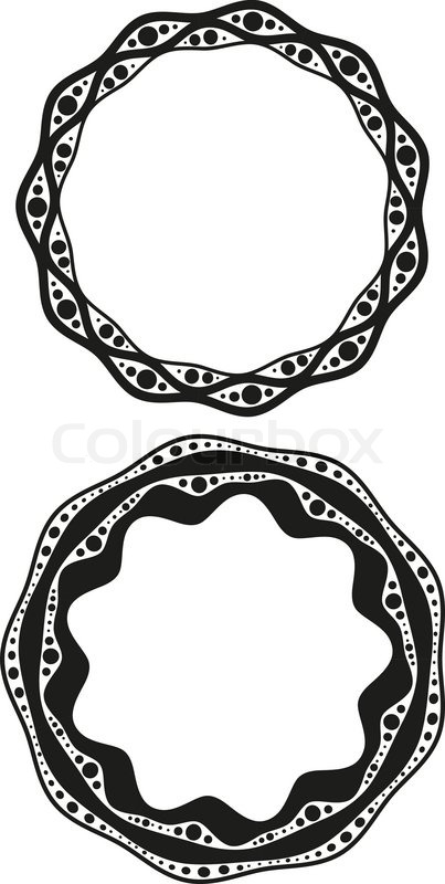 Pair of unusual round frames | Stock vector | Colourbox
