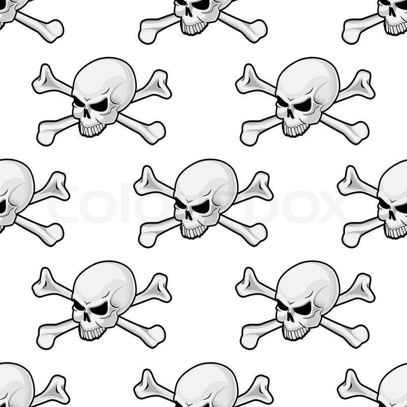 Skull and cross bones seamless pattern ... | Stock vector | Colourbox