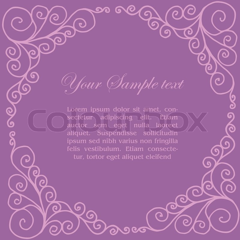 Vector Curly Border With Place For Stock Vector Colourbox