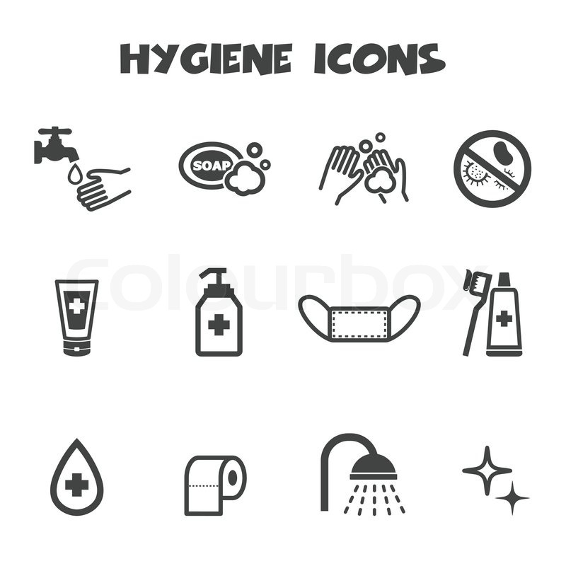 Hygiene icons, mono vector symbols | Stock Vector | Colourbox