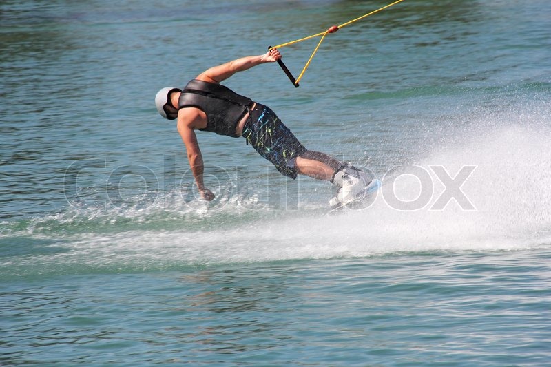 Water skiing lake, summer an exciting ... | Stock image | Colourbox