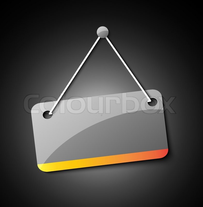 Blank hanging sign for your text on an ... | Stock vector | Colourbox
