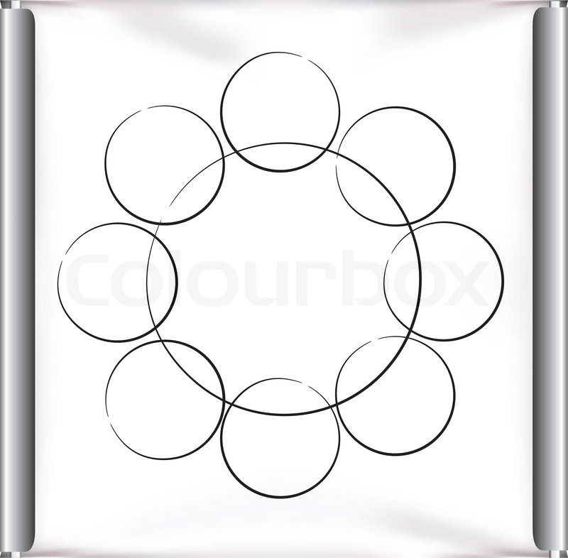 Projector screen and circle chart | Stock vector | Colourbox