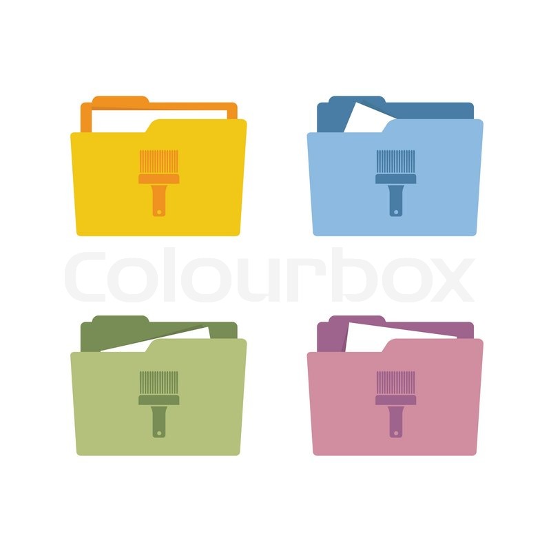 Ordner-Symbol gesetzt, ... | Stock-Vektor | Colourbox