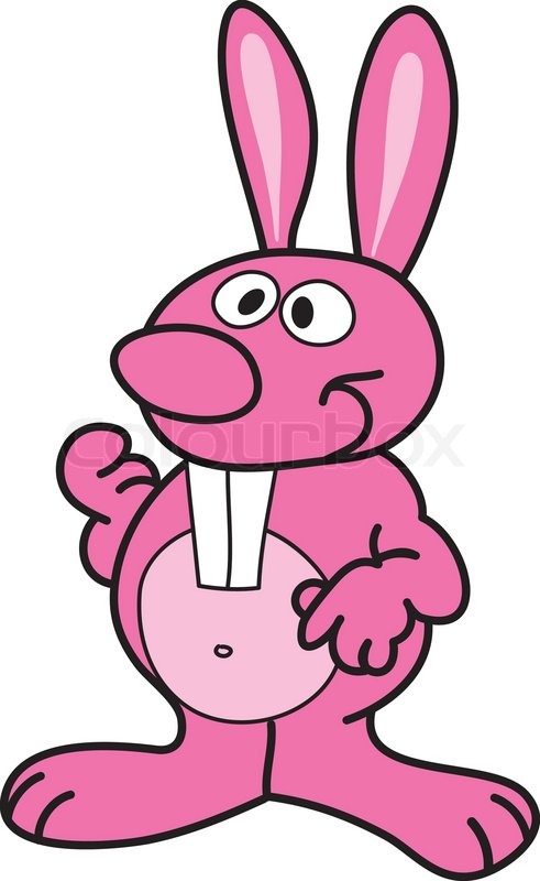 Illustrated magenta rabbit | Stock vector | Colourbox