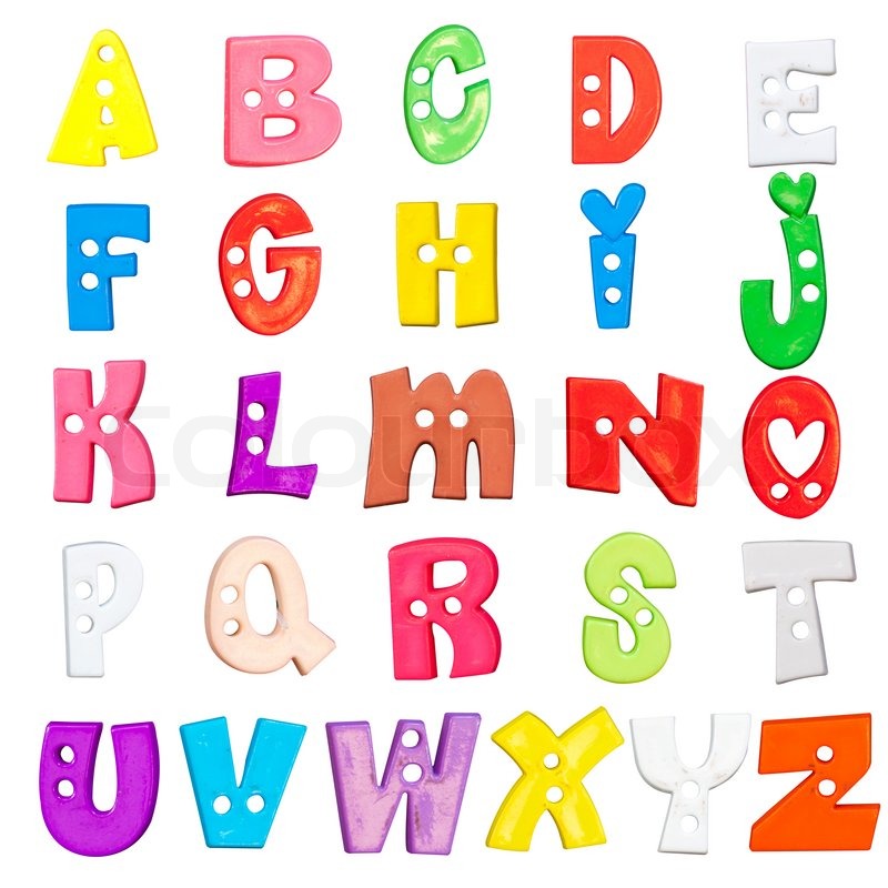 Alphabet baby plastic letters set on a ... | Stock image | Colourbox