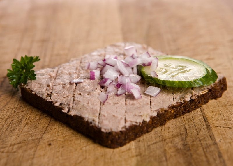 Rye bread with liver pate and chopped ... | Stock image | Colourbox