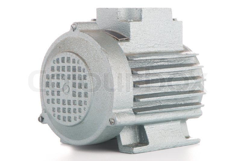 Electric motor on on white background. | Stock image | Colourbox