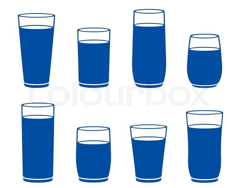 Isolated water glass silhouette on ... | Stock vector | Colourbox