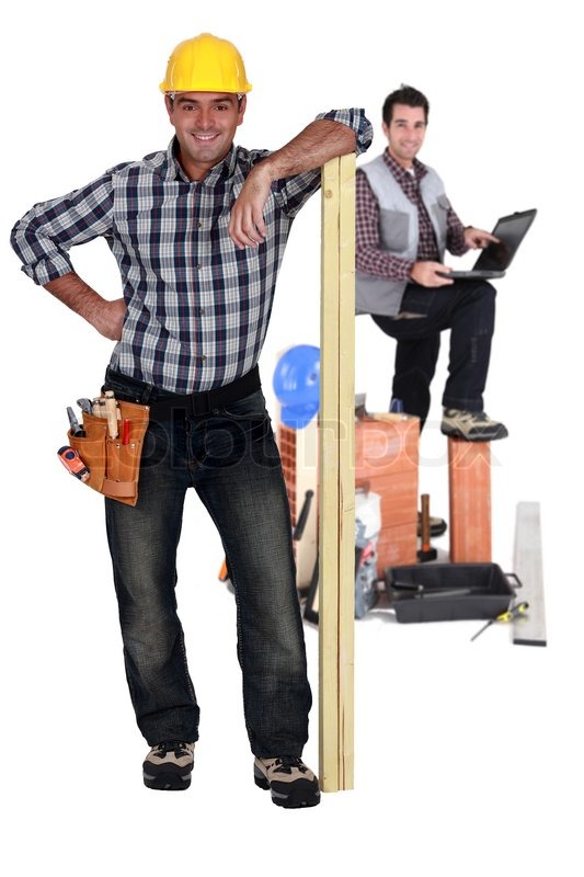 Happy carpenter and builder | Stock image | Colourbox