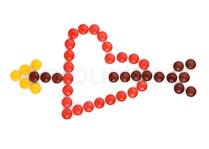 Et hjerte med en pil igennem formet af ... | Stock foto | Colourbox