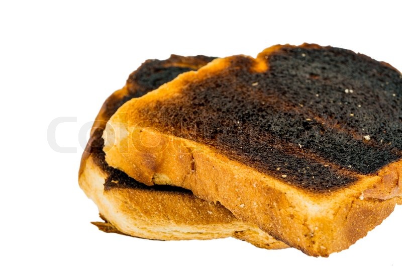 Toast was burnt during toasting. burnt ... | Stock image | Colourbox