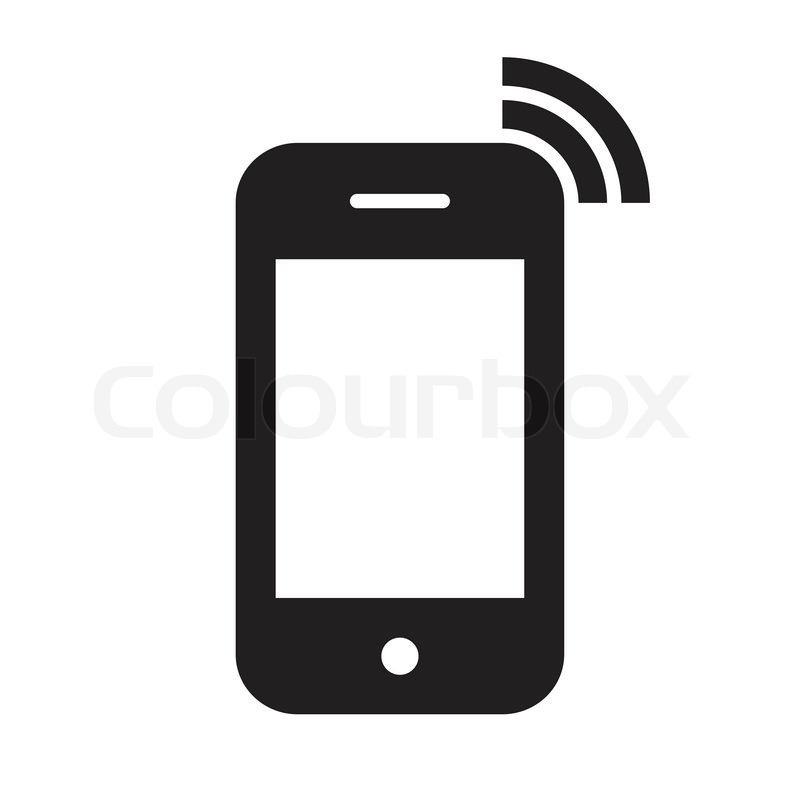 Mobile phone icon isolated on white ... | Stock vector | Colourbox