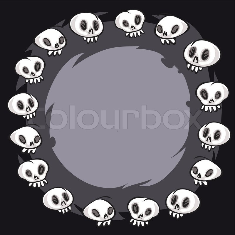 Cartoon Skulls Round Frame. In the EPS ... | Stock vector | Colourbox