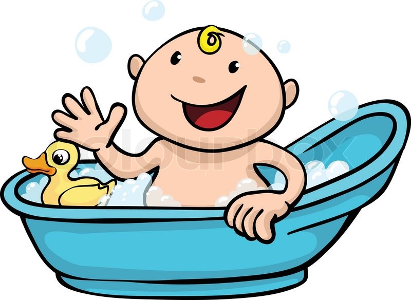 Baby Bath Time Clip Art