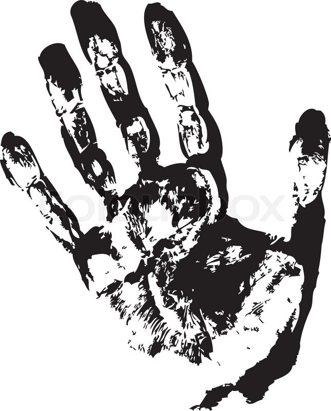 Black Print of hand, vector grunge ... | Stock vector | Colourbox