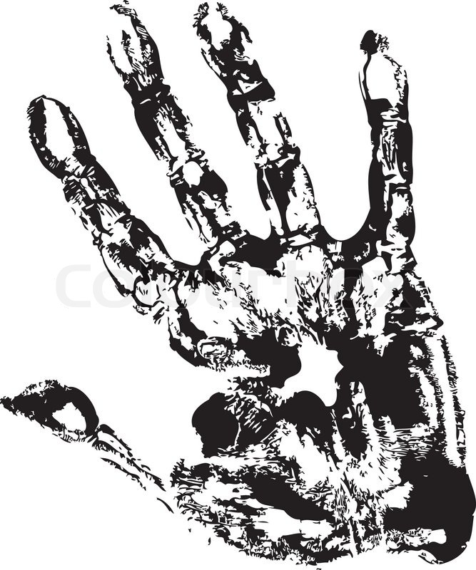 Black Print of hand, vector grunge ... | Stock vector | Colourbox