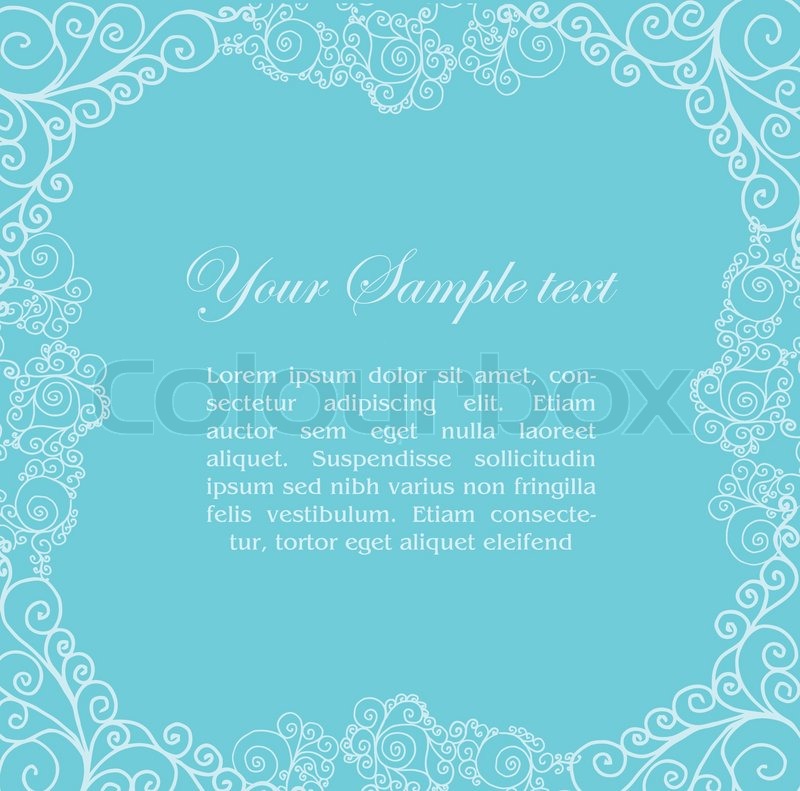 Vector Curly Border With Place For Stock Vector Colourbox