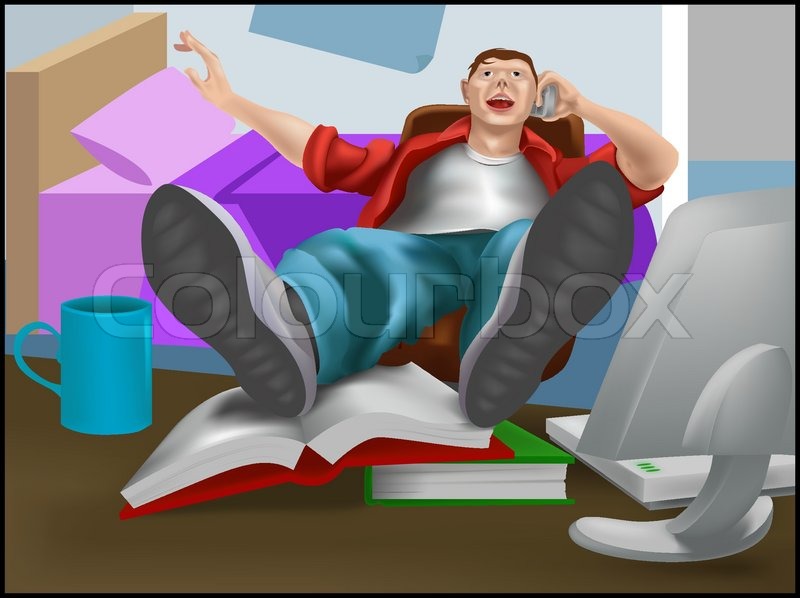 Lazy Person On Computer