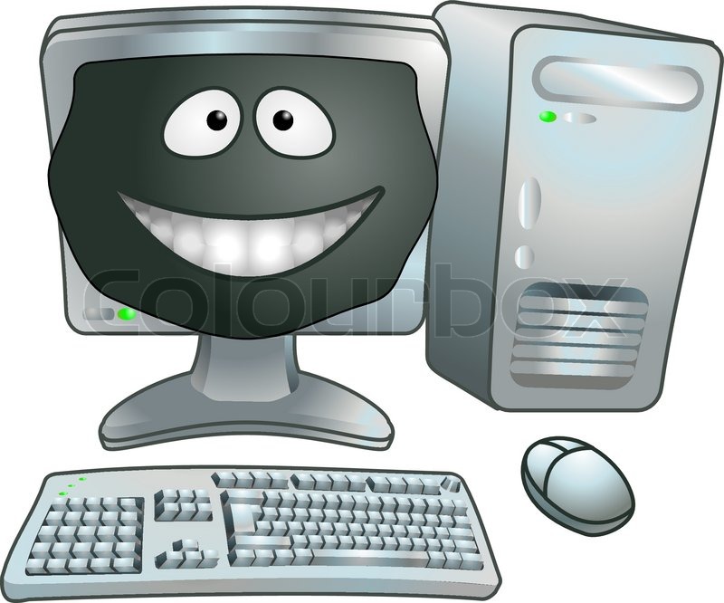 A smiley happy cartoon computer vector ... | Stock vector | Colourbox