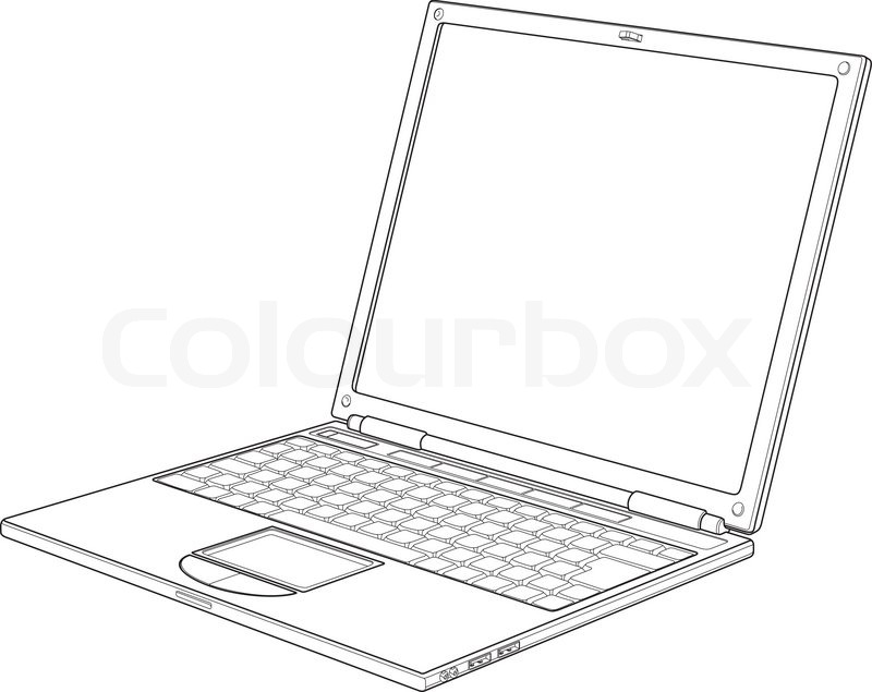 Laptop outline vector illustration | Stock vector | Colourbox Laptop outline vector illustration | Stock vector | Colourbox