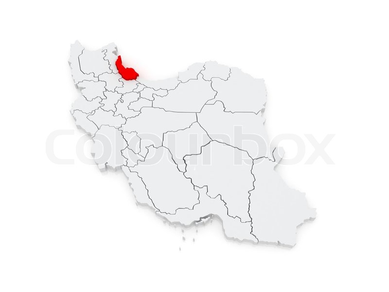 Map of Gilan. Iran. 3d | Stock image | Colourbox