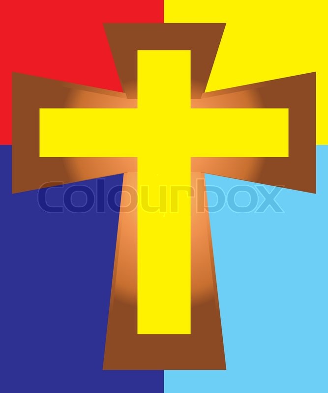 Vector of Yellow Jesus Cross on ... | Stock vector | Colourbox