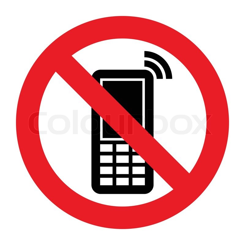 Mobile Phone prohibited. No cell phone ... | Stock vector | Colourbox