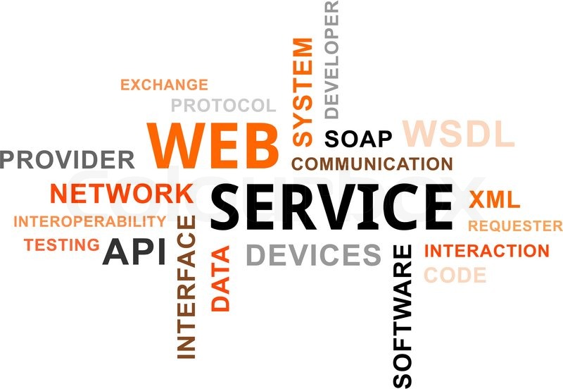 A word cloud of web service related ... | Stock vector | Colourbox