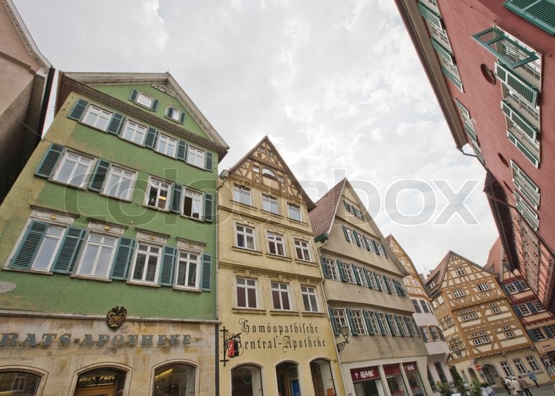 Old fashioned buildings in Esslingen | Stock image | Colourbox
