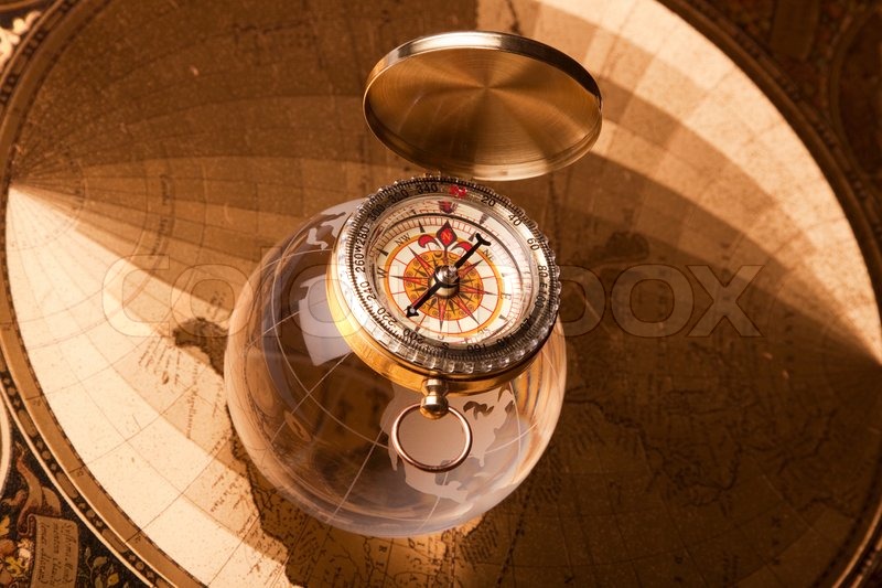 Vintage Golden Compass, navigation ... | Stock Photo | Colourbox