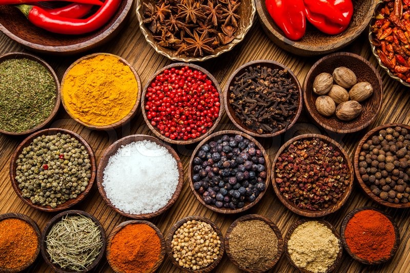 A selection of various colorful spices ... | Stock image | Colourbox