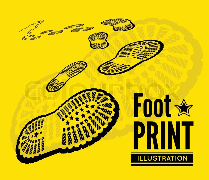 Shoe print vector illustration on ... | Stock vector | Colourbox